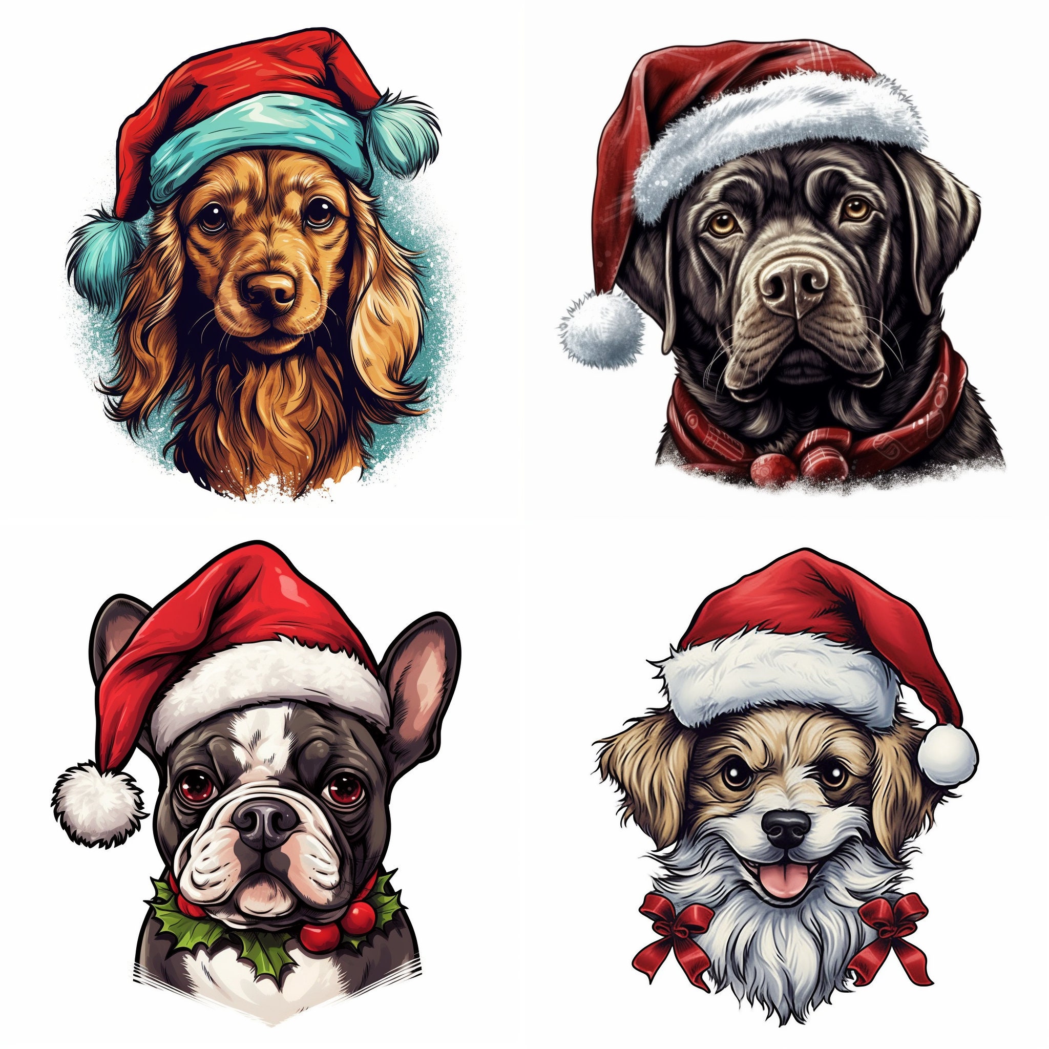 200 Christmas Dogs PNG Bundle. Instant Digital Download HD Clip Art ...