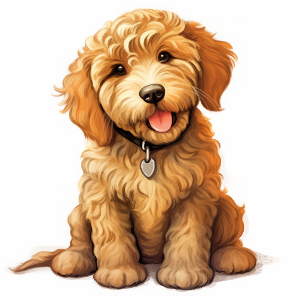 100 Original Cute Colorful Goldendoodle Dogs Clip Art Designs HD PNG ...