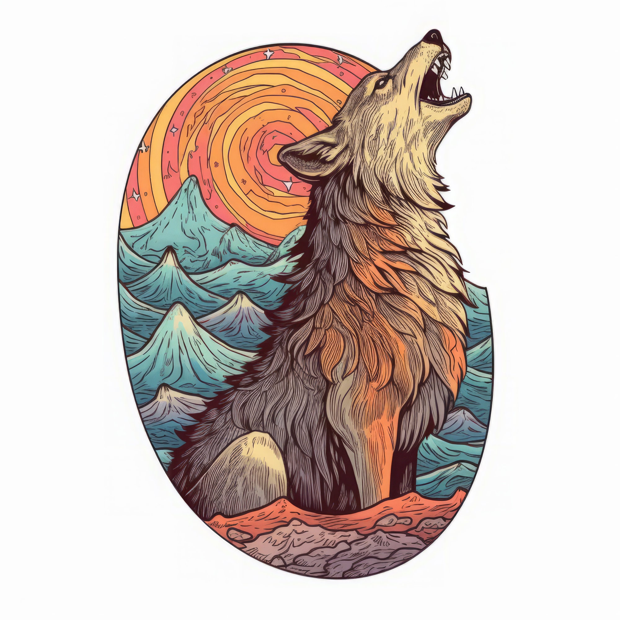 Native American Wolves Clip Art Designs HD PNG Image Bundle - Etsy