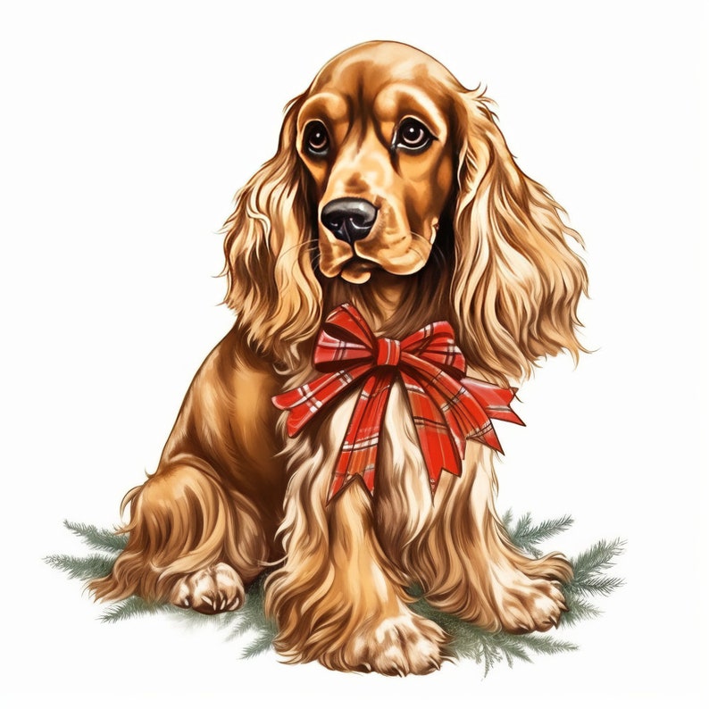 Cocker Spaniels | Christmas Dogs PNG Bundle. | Instant Digital Download ...