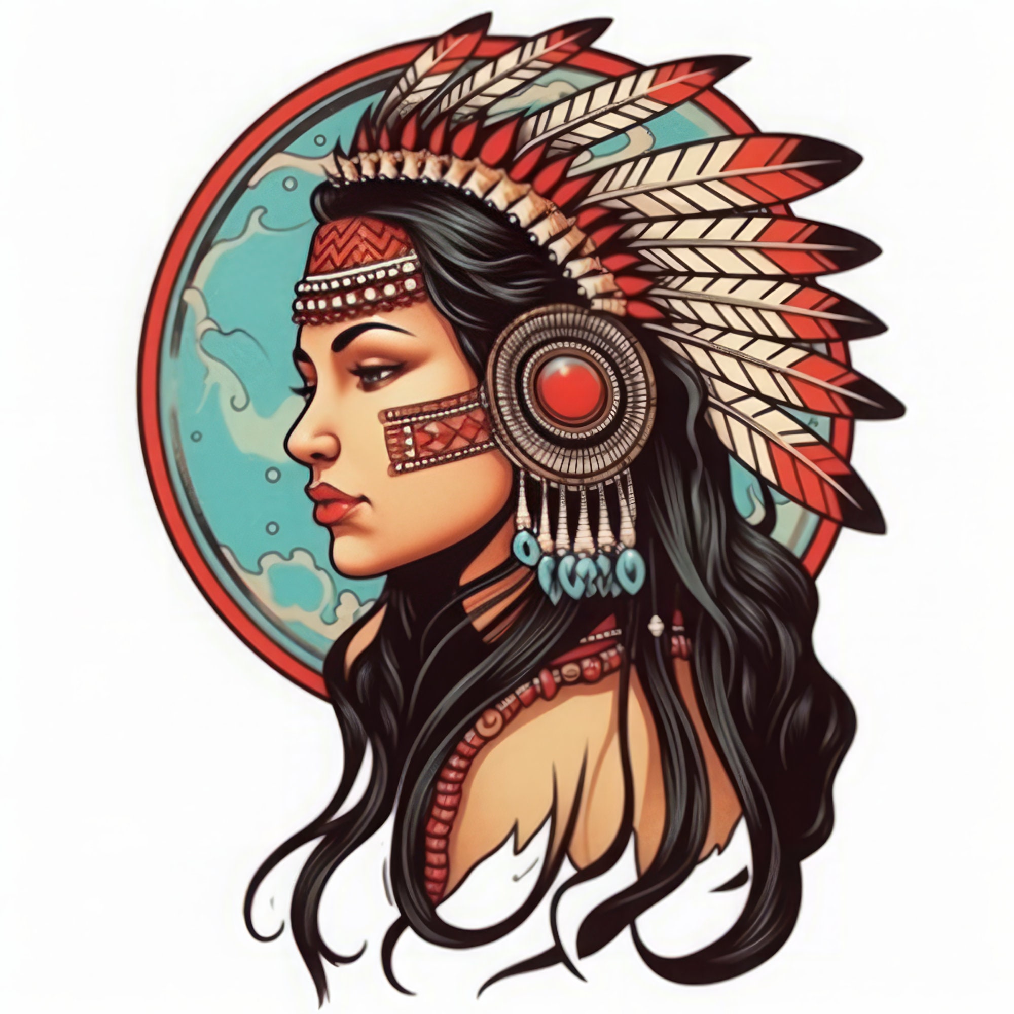 Native American Clip Art Designs HD PNG Image Bundle - T-shirts ...
