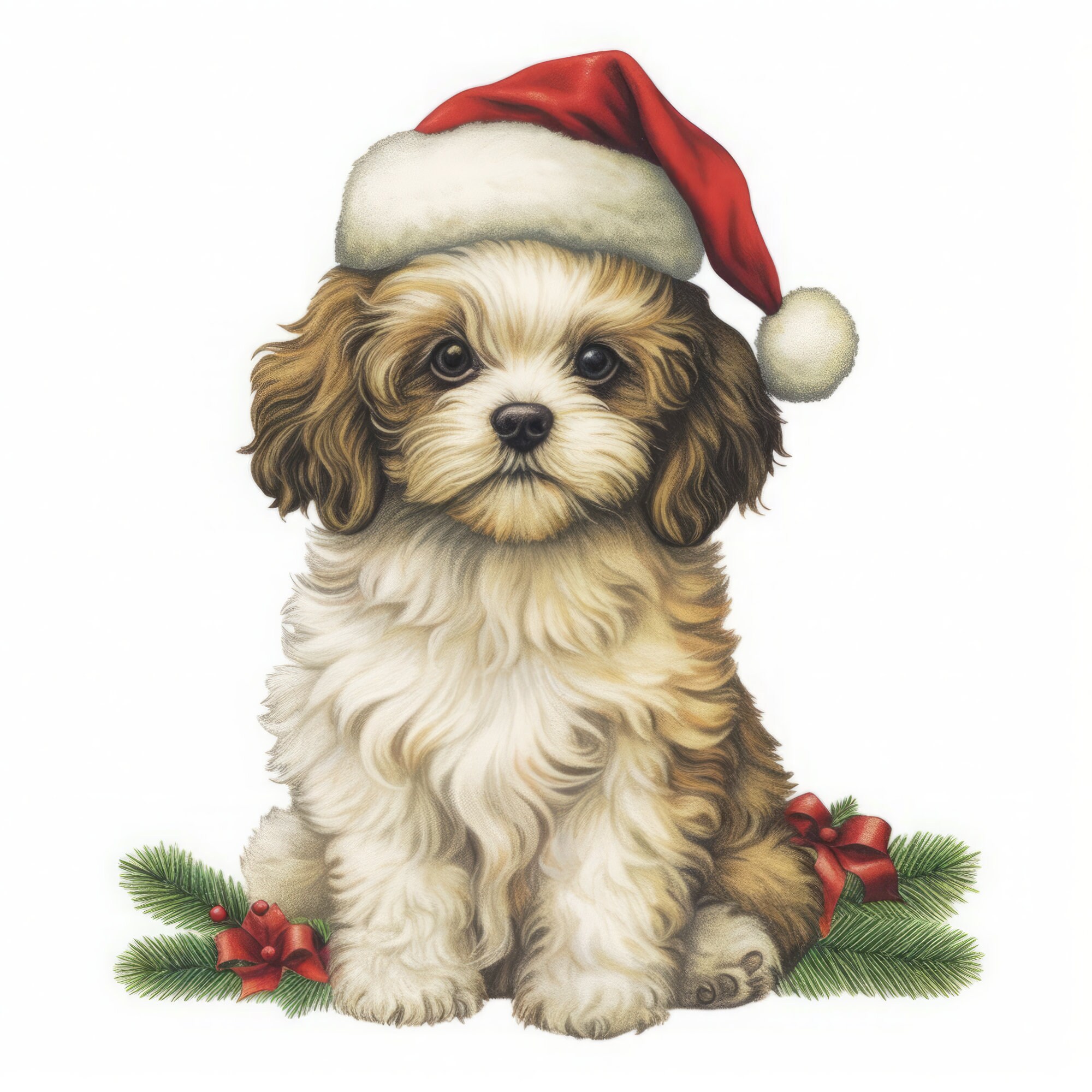 Christmas Cavachons Dogs PNG Bundle. | Instant Digital Download | HD ...