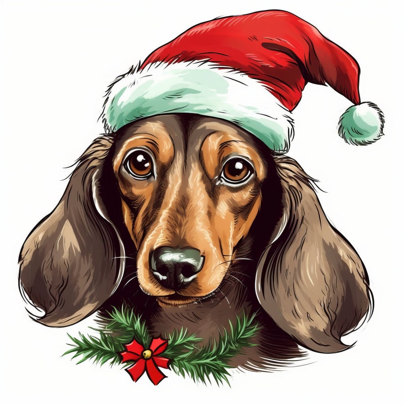 Dachshund Images | Christmas Dogs PNG Bundle. | Instant Digital ...