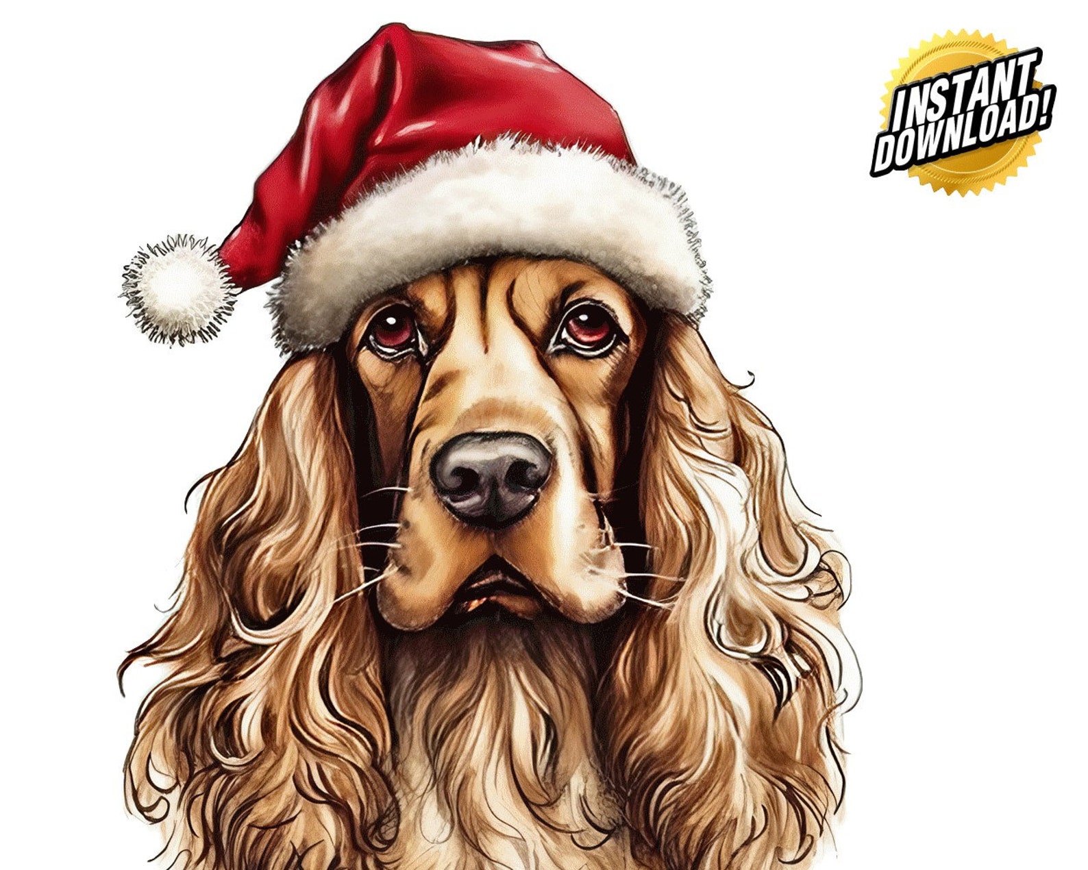 Cocker Spaniels | Christmas Dogs PNG Bundle. | Instant Digital Download ...