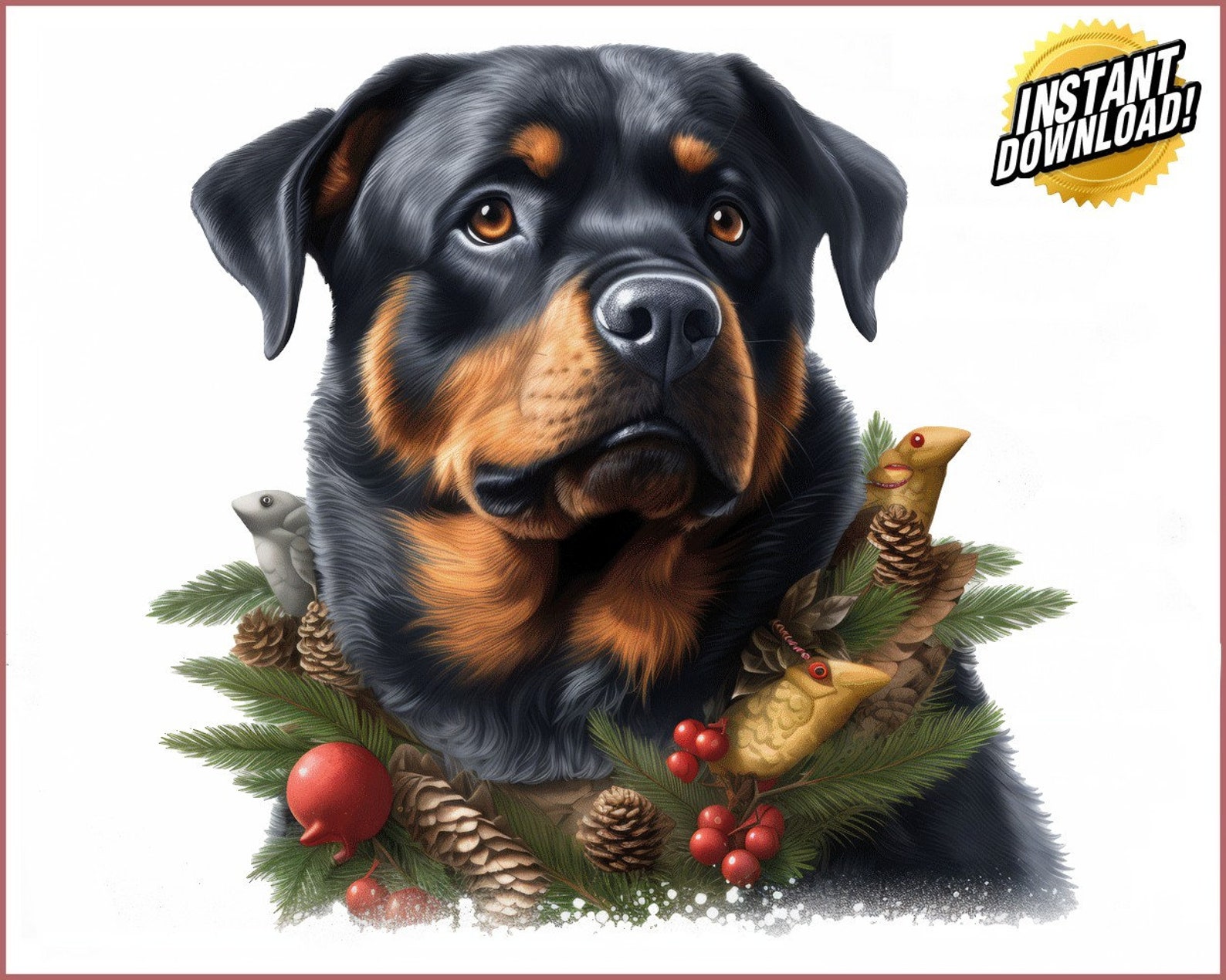Rottweilers Christmas Dogs PNG Bundle | Instant Digital Download | HD ...