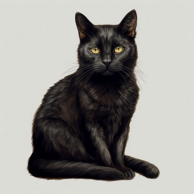 Black Cats Clip Art Designs HD PNG Image Bundle for T-shirts, Branding ...