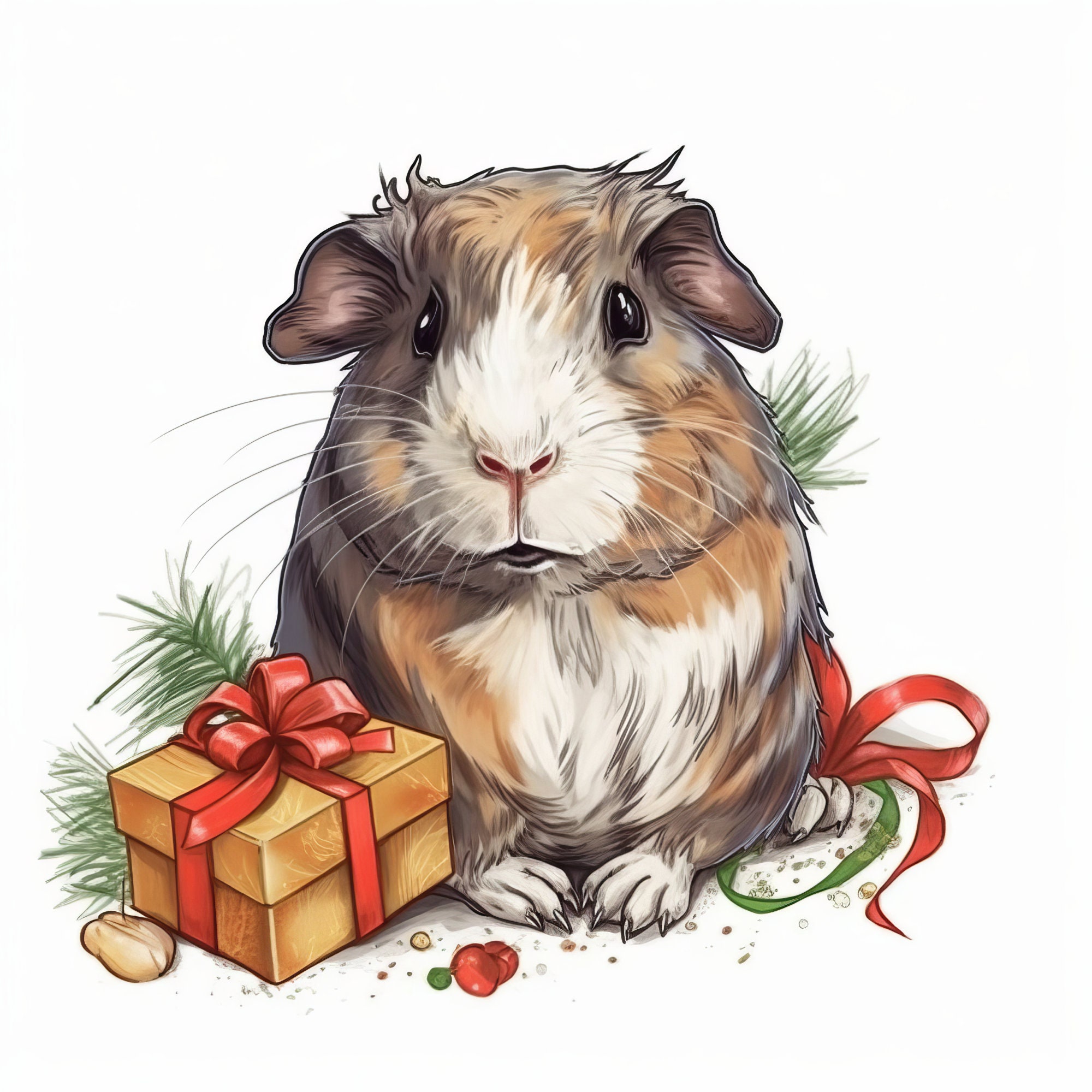 Christmas Guinea Pigs Clip Art Designs HD PNG Image Bundle - Etsy