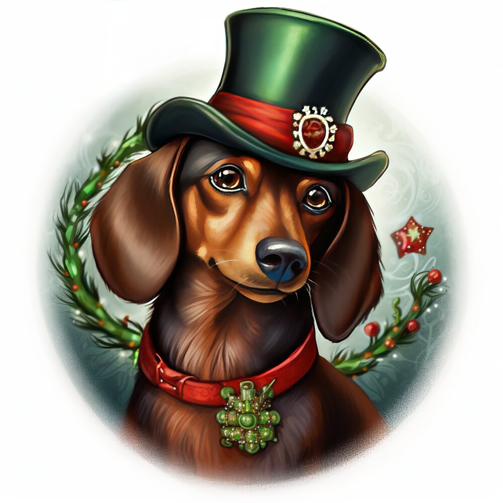 Dachshund Images | Christmas Dogs PNG Bundle. | Instant Digital ...