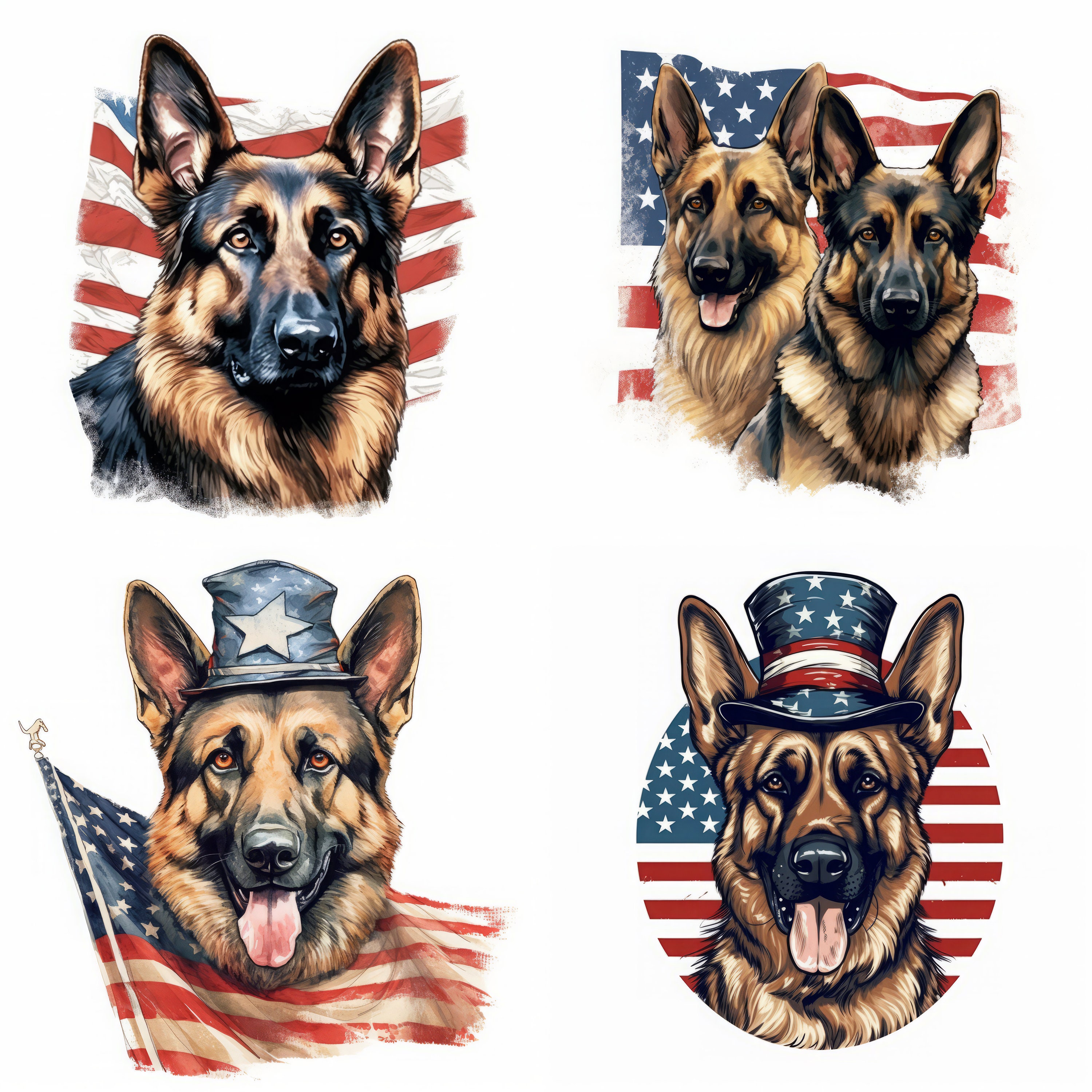 150+ Original Colorful German Shepherds Dogs Clip Art Designs HD PNG ...