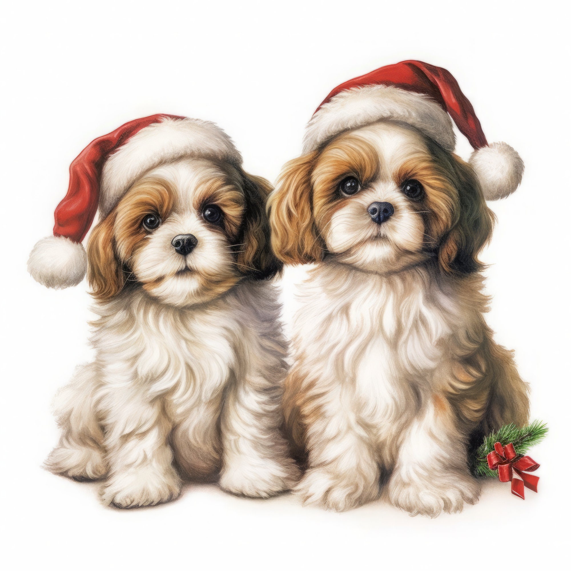 Christmas Cavachons Dogs PNG Bundle. Instant Digital - Etsy
