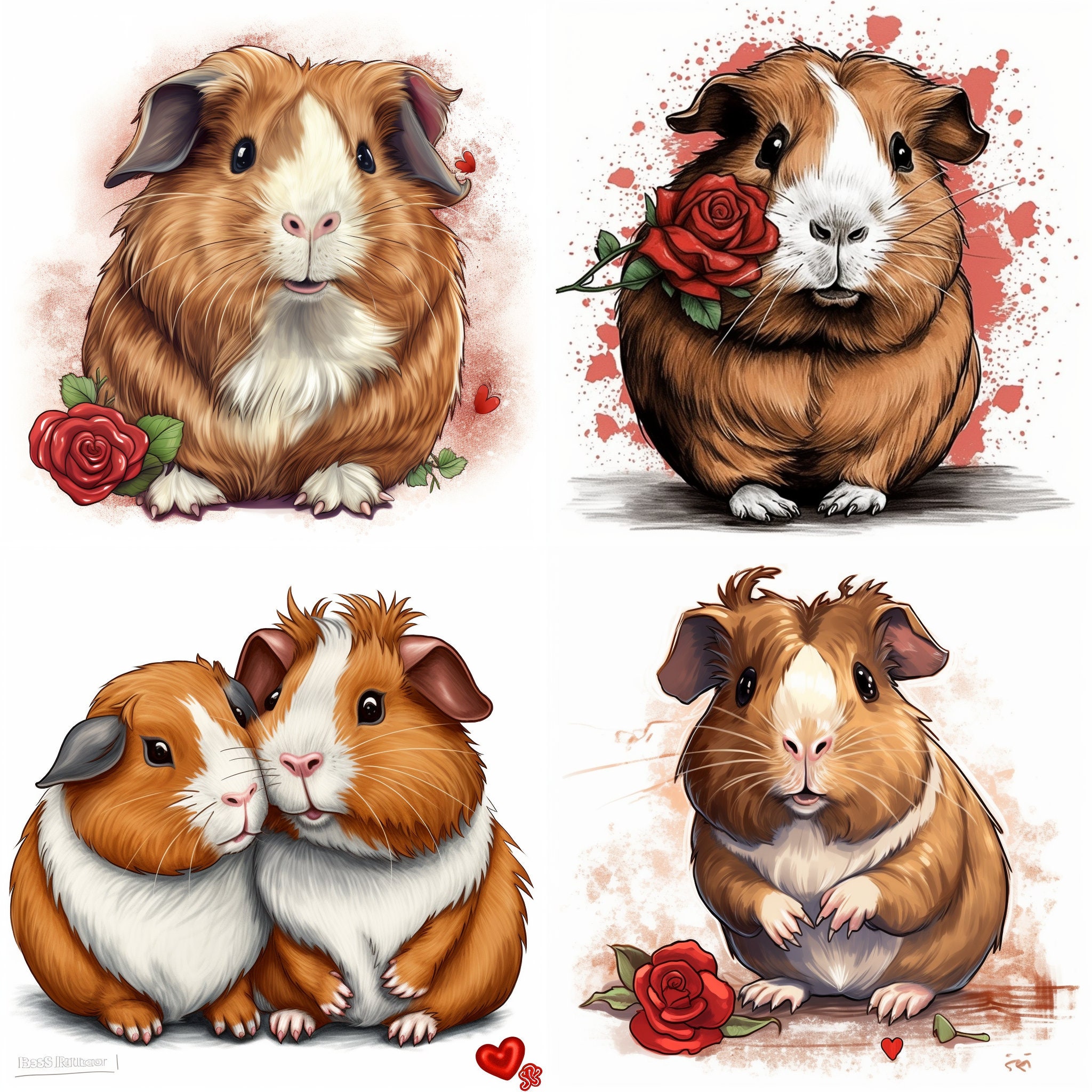 200+ Original Cute Guinea Pigs Clip Art Designs HD PNG Image Bundle ...