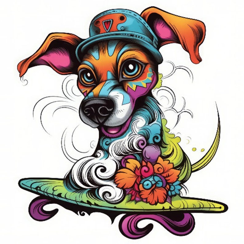 150 Original Cute Colorful Dogs Clip Art Designs HD PNG Sublimation ...