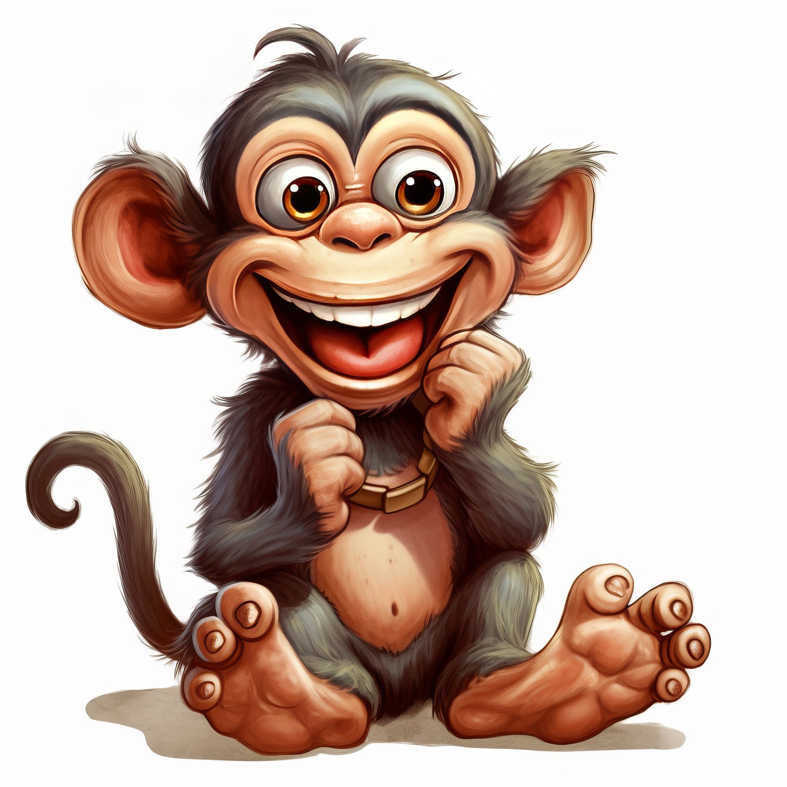 200 Original Colorful Monkeys Clip Art Designs HD PNG Image Bundle T ...