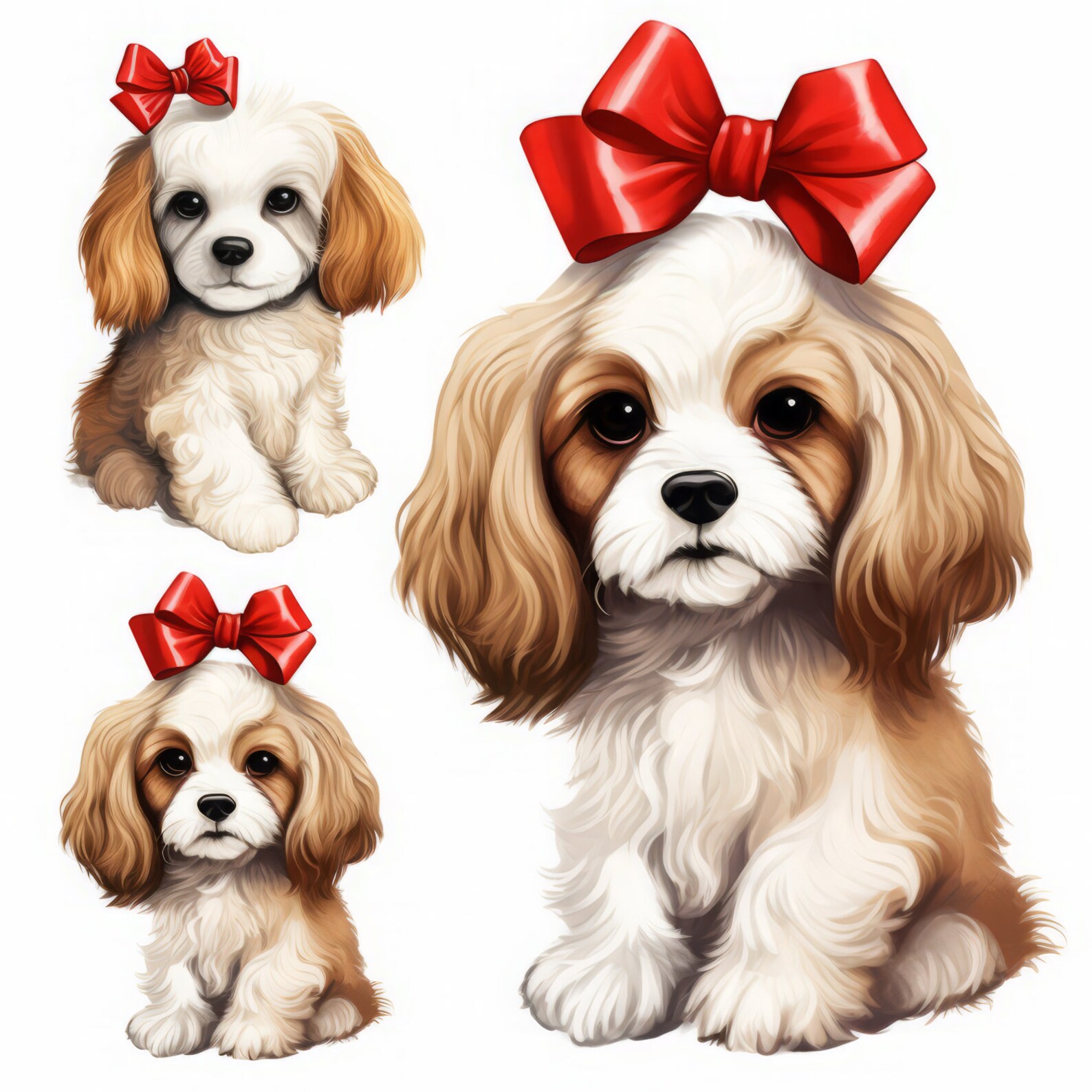 100 Beautiful Cavachon Dog Clip Art Designs in HD PNG Image Bundle ...
