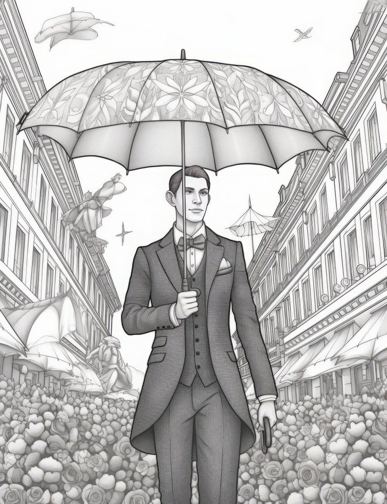 Gay Pride | Premium Coloring Page | Printable Adult Fantasy Queer Art ...