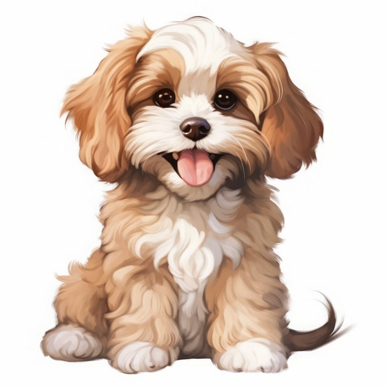 100 Beautiful Cavachon Dog Clip Art Designs in HD PNG Image Bundle ...