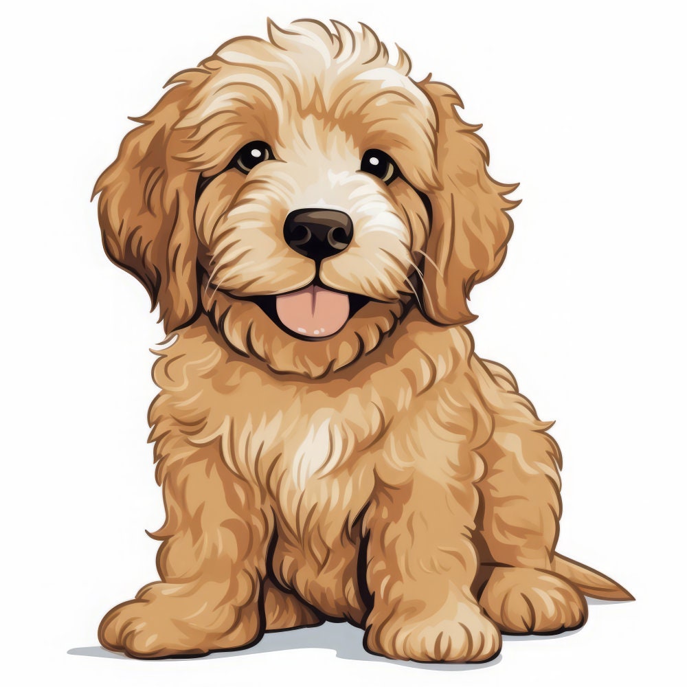 100 Original Cute Colorful Goldendoodle Dogs Clip Art Designs HD PNG ...