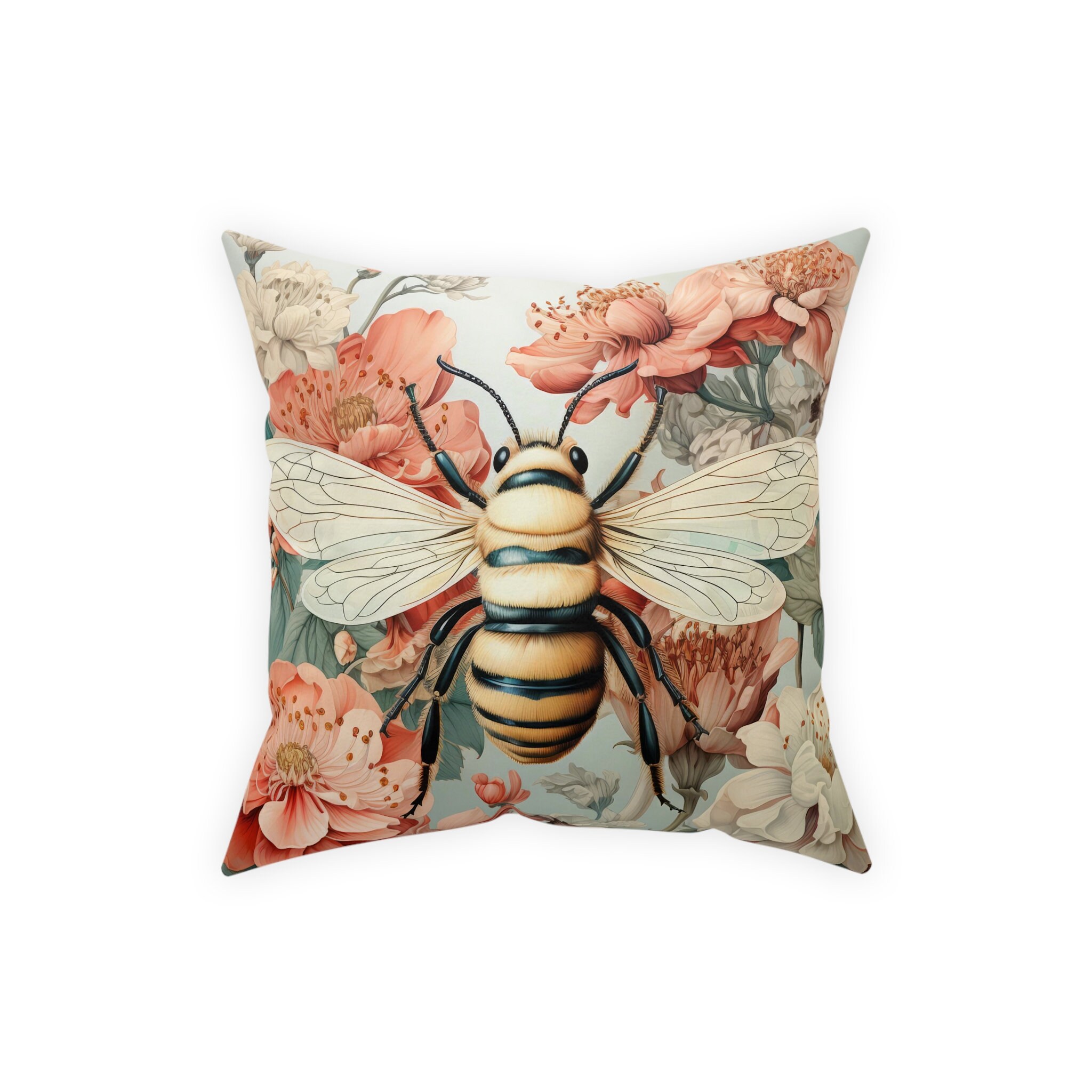 Honeybee Vegan Nature Design Printed Broadcloth Pillow by Pillows ...