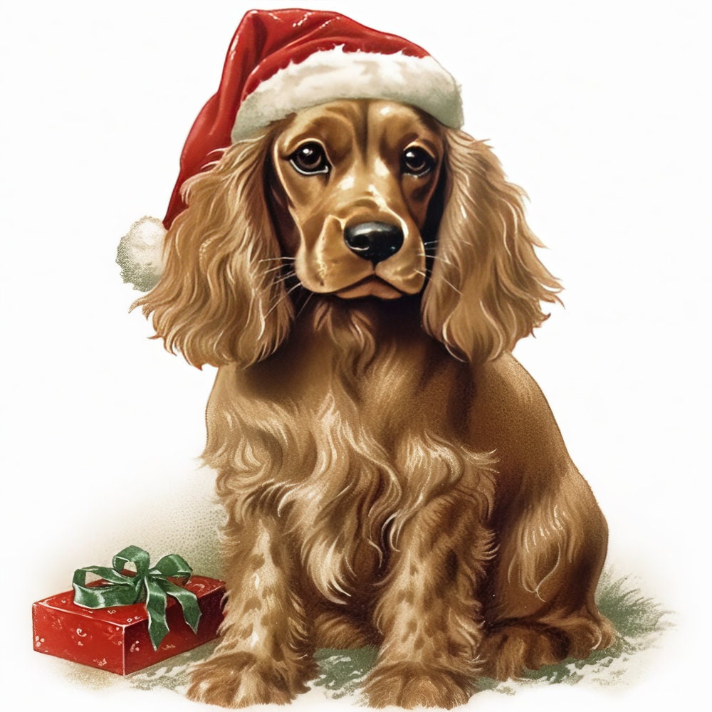 Cocker Spaniels | Christmas Dogs PNG Bundle. | Instant Digital Download ...