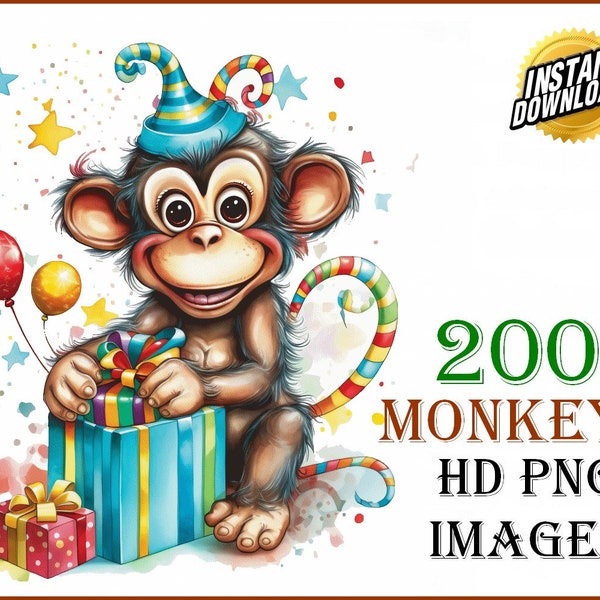 Monkey Clip Art - Etsy