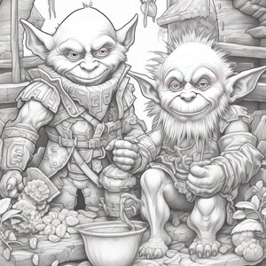 World of Goblins | Premium Coloring Page | Printable Goblin Adult ...
