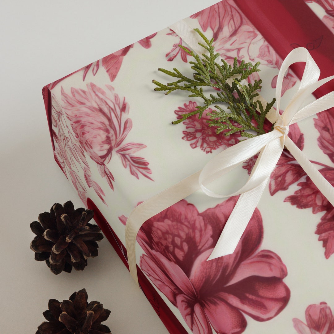 Toile De Jouy Lipstick Wrapping Paper Sheets Red Pink | Product of USA ...