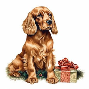 Cocker Spaniels | Christmas Dogs PNG Bundle. | Instant Digital Download ...