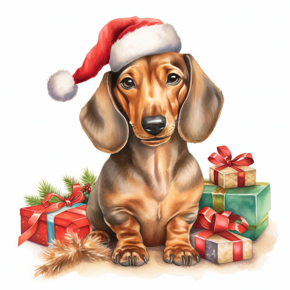 Dachshund Images | Christmas Dogs PNG Bundle. | Instant Digital ...