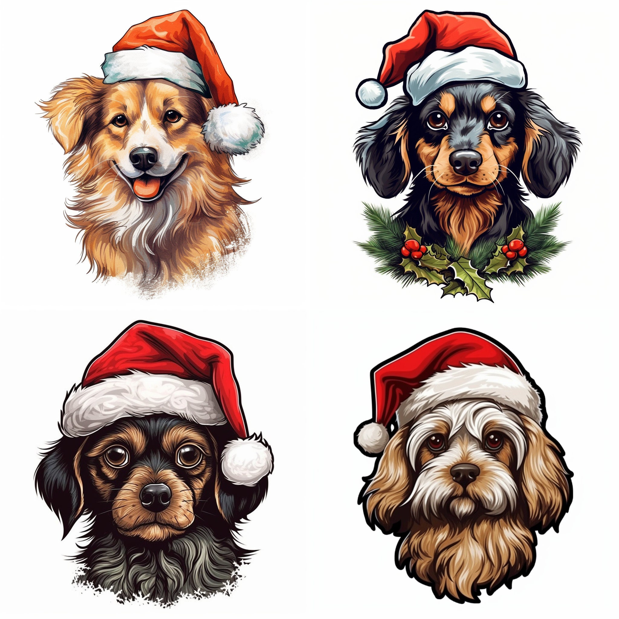 200 Christmas Dogs PNG Bundle. Instant Digital Download HD Clip Art ...