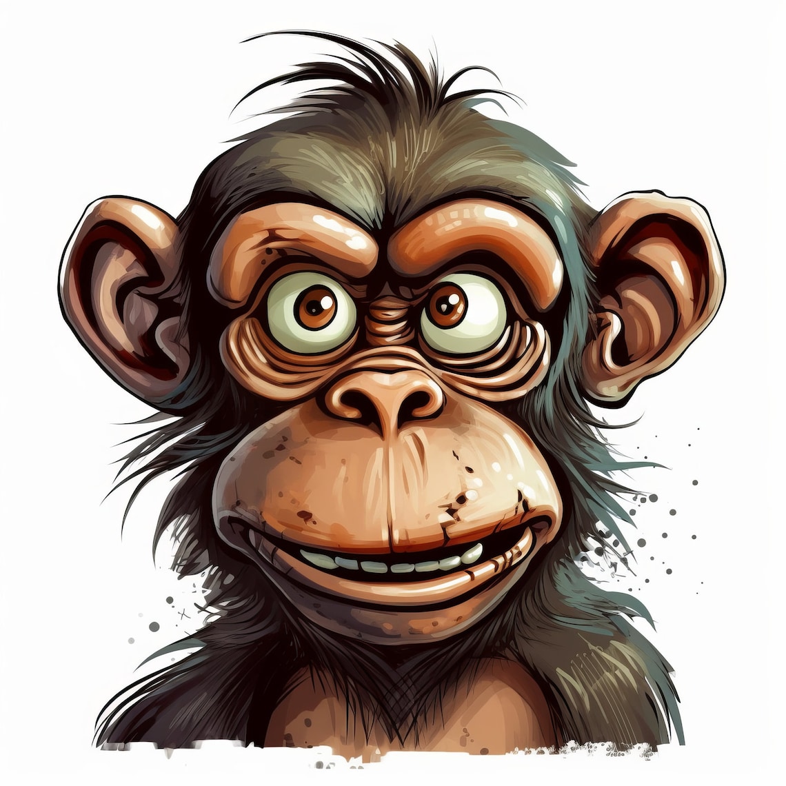 200 Original Colorful Monkeys Clip Art Designs HD PNG Image Bundle T ...