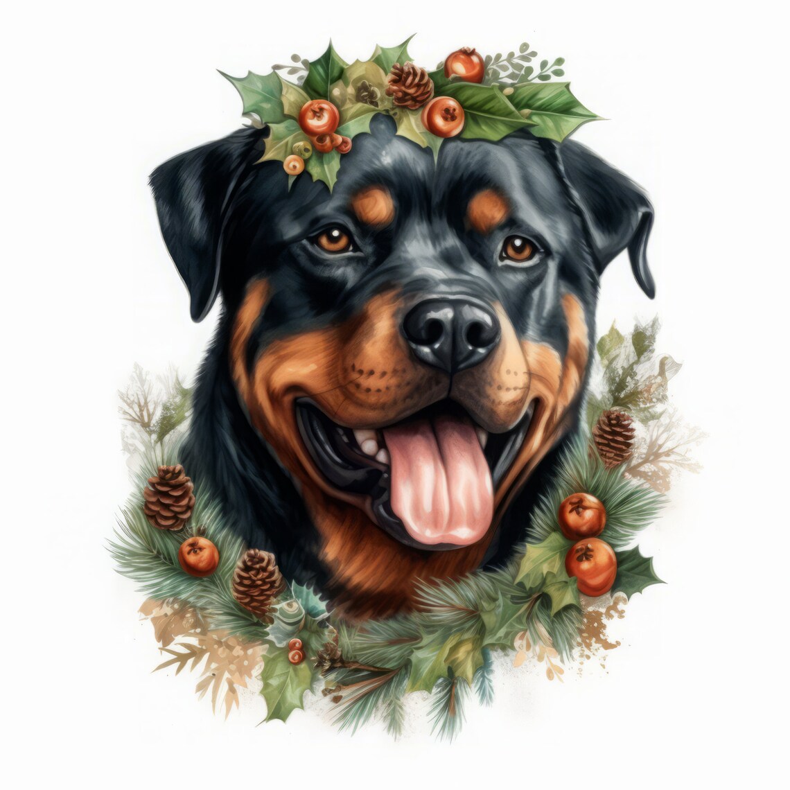 Rottweilers Christmas Dogs PNG Bundle Instant Digital Download HD Clip ...