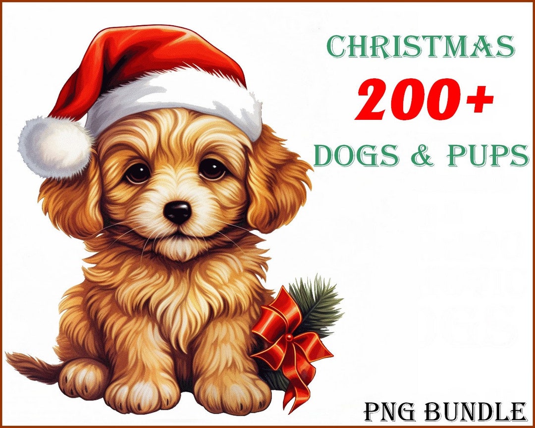 200 Christmas Dogs PNG Bundle. | Instant Digital Download | HD Clip Art ...