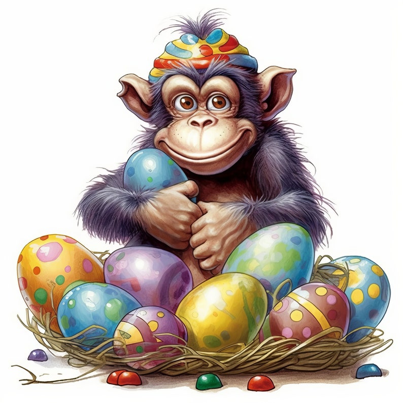 200+ Original Colorful Monkeys Clip Art Designs HD PNG Image Bundle - T ...