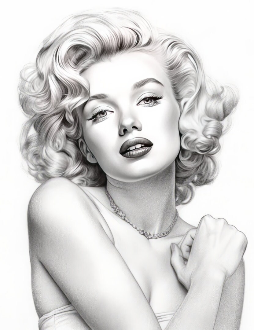 Marilyn Monroe | Premium Coloring Pages | Printable Hollywood Icon ...