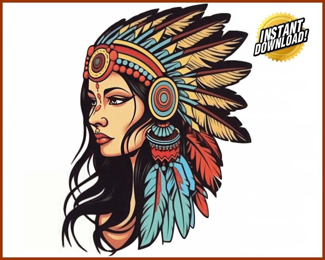 Native American Clip Art Designs HD PNG Image Bundle - T-shirts ...