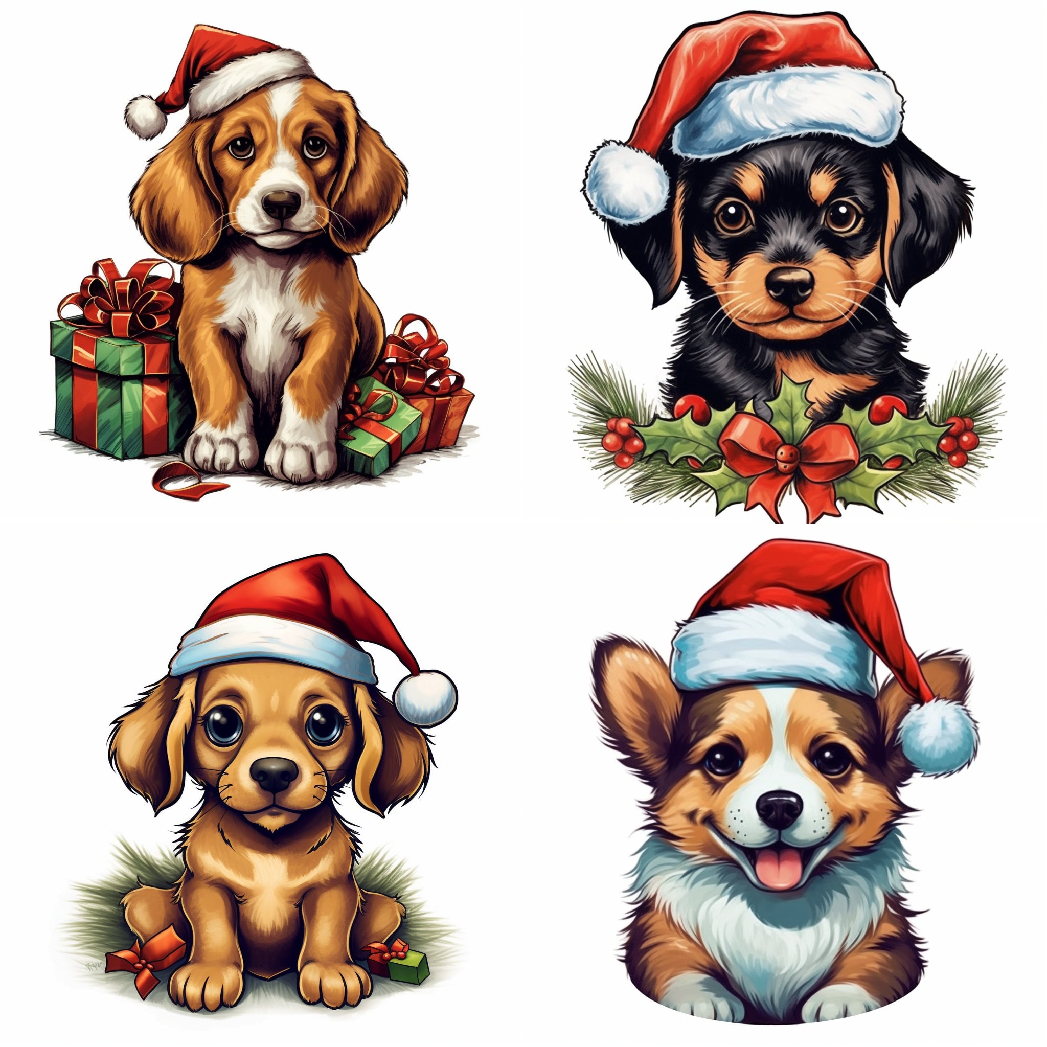 200 Christmas Dogs PNG Bundle. Instant Digital Download HD Clip Art ...