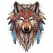 Native American Wolves Clip Art Designs HD PNG Image Bundle - for T ...