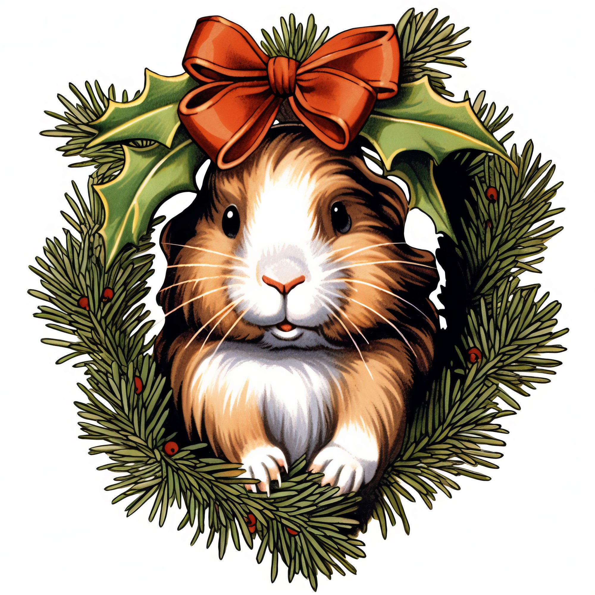 Christmas Guinea Pigs Clip Art Designs HD PNG Image Bundle - for T ...