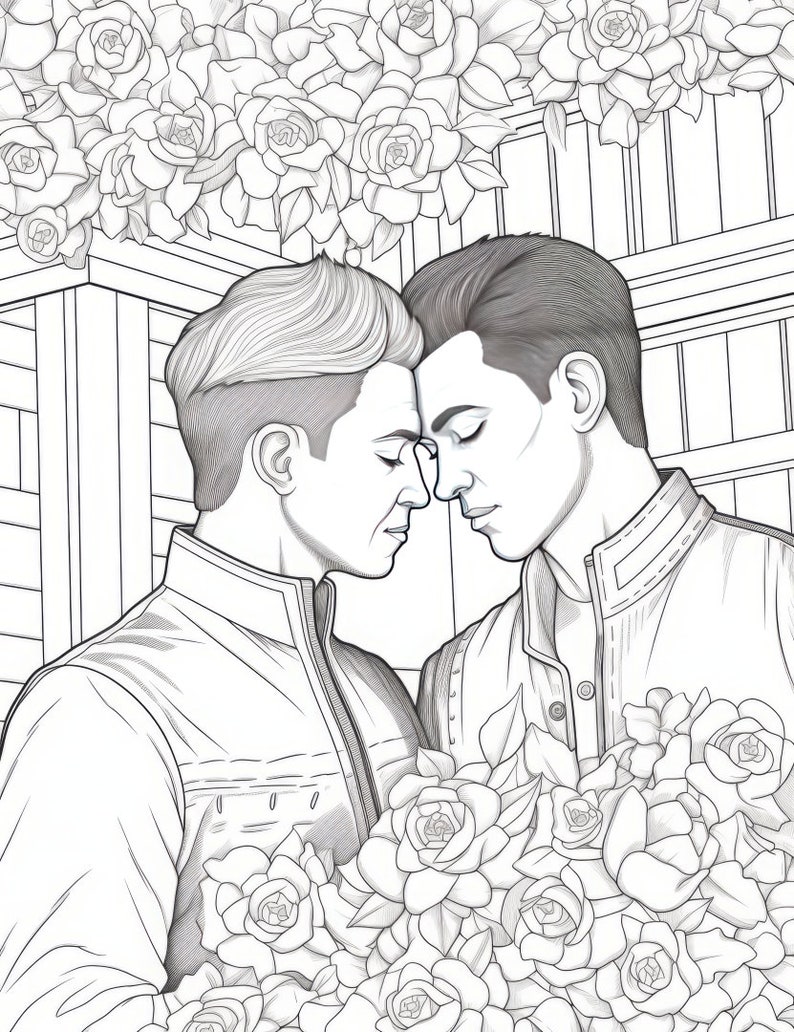 Gay Pride | Premium Coloring Page | Printable Adult Fantasy Queer Art ...