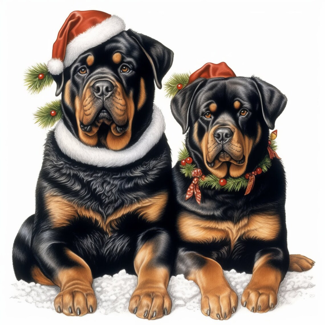 Unleash the Holiday Spirit | Rottweilers Christmas Dogs PNG Bundle ...