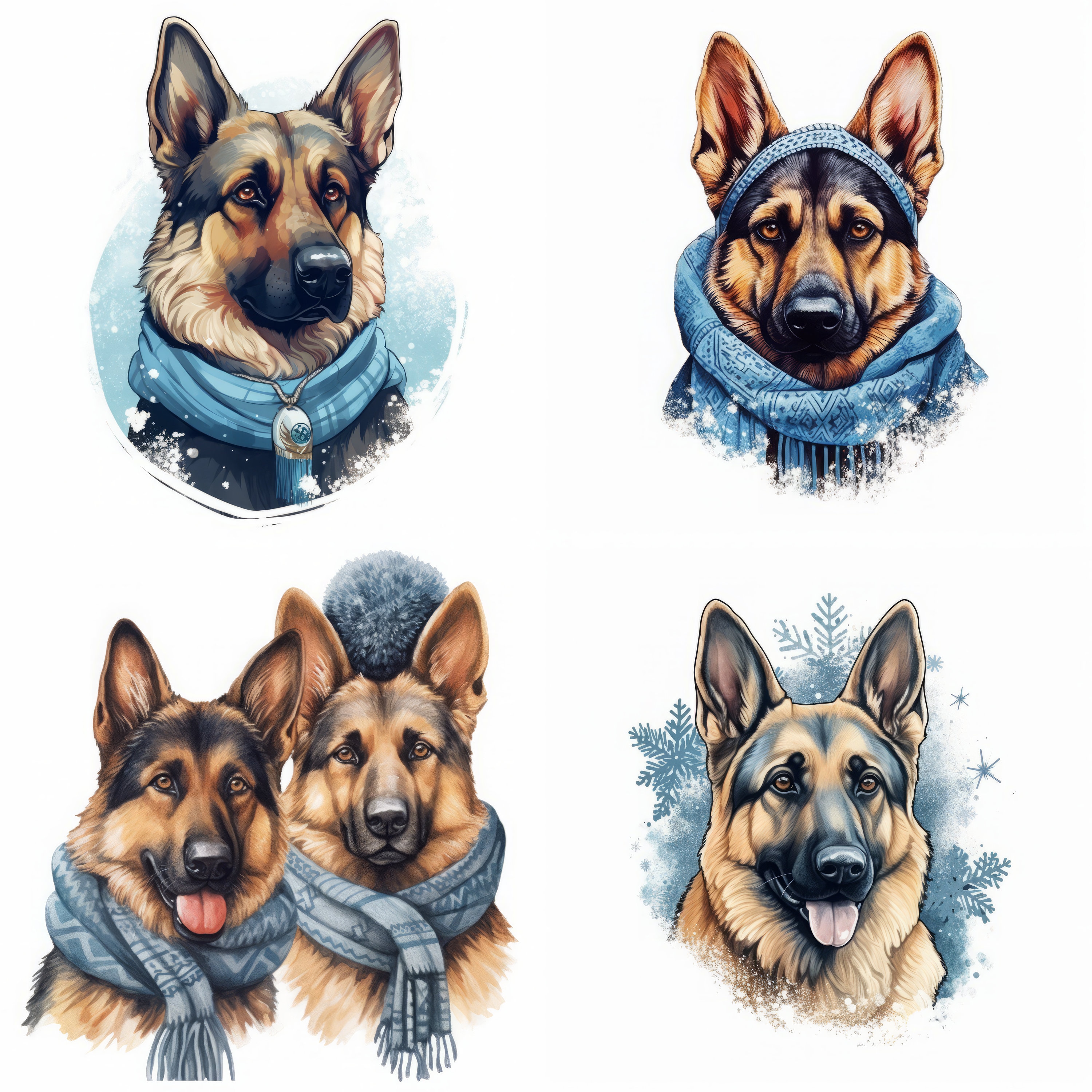 150 Original Colorful German Shepherds Dogs Clip Art Designs HD PNG ...