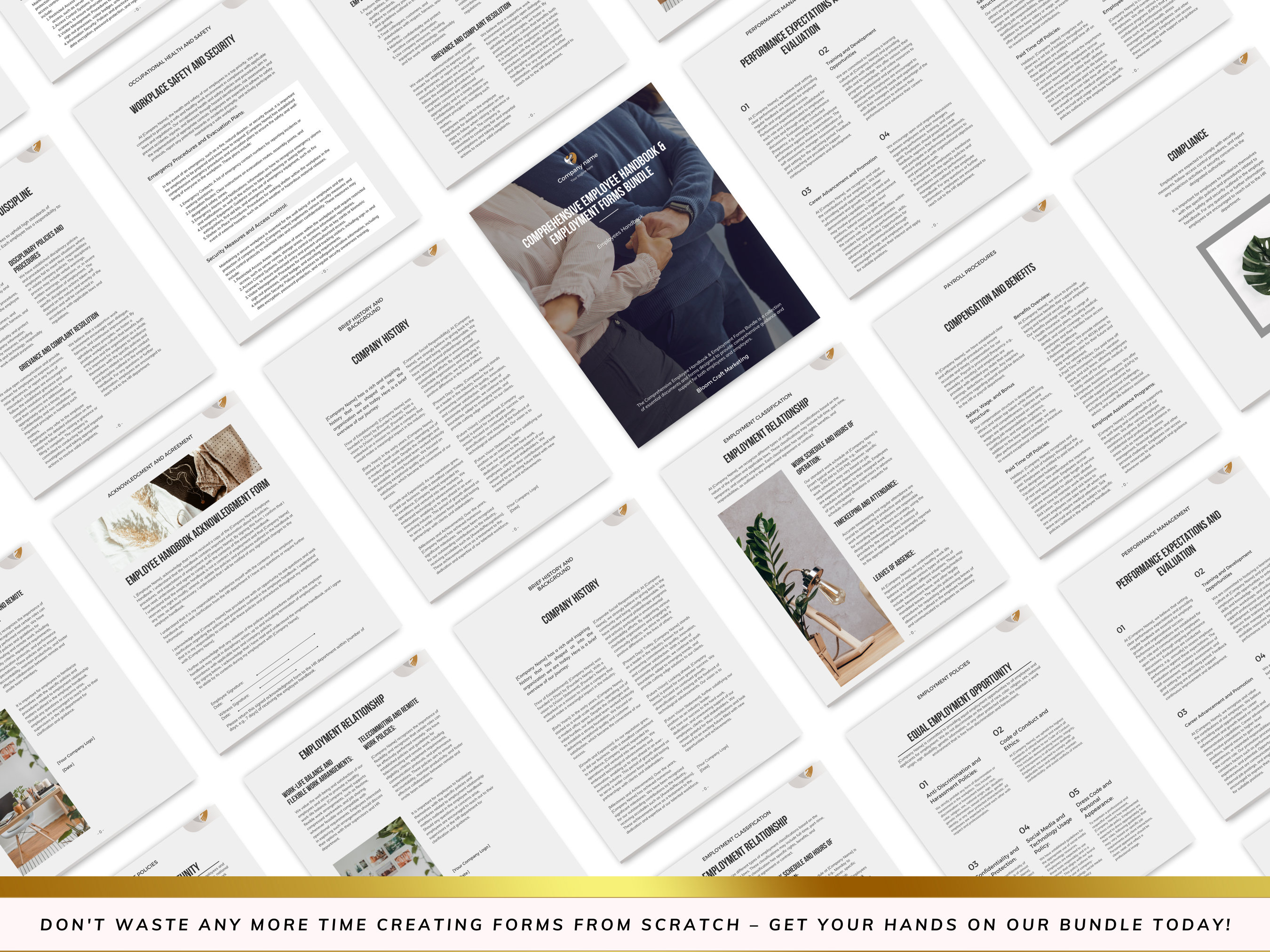 40 Comprehensive Employee Handbook & Employment Forms Bundle Editable ...