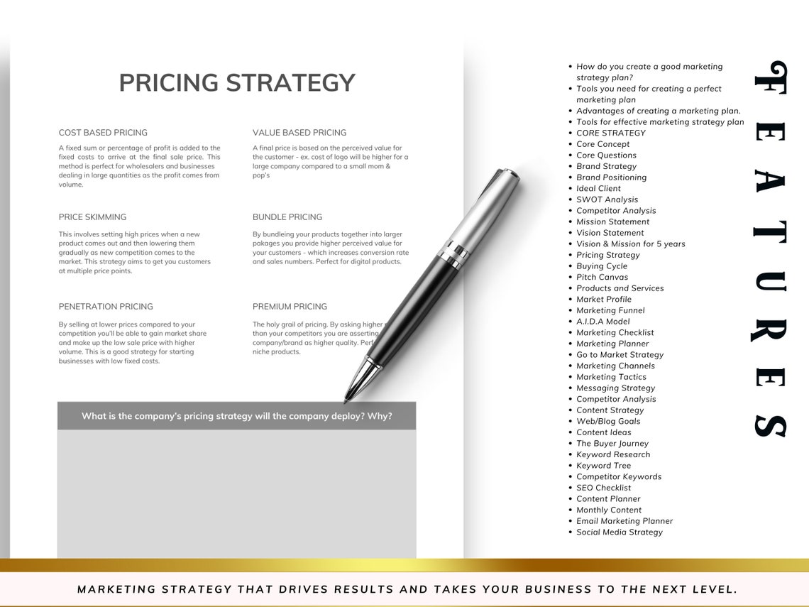 55-page Marketing Strategy Workbook Canva Template - Etsy