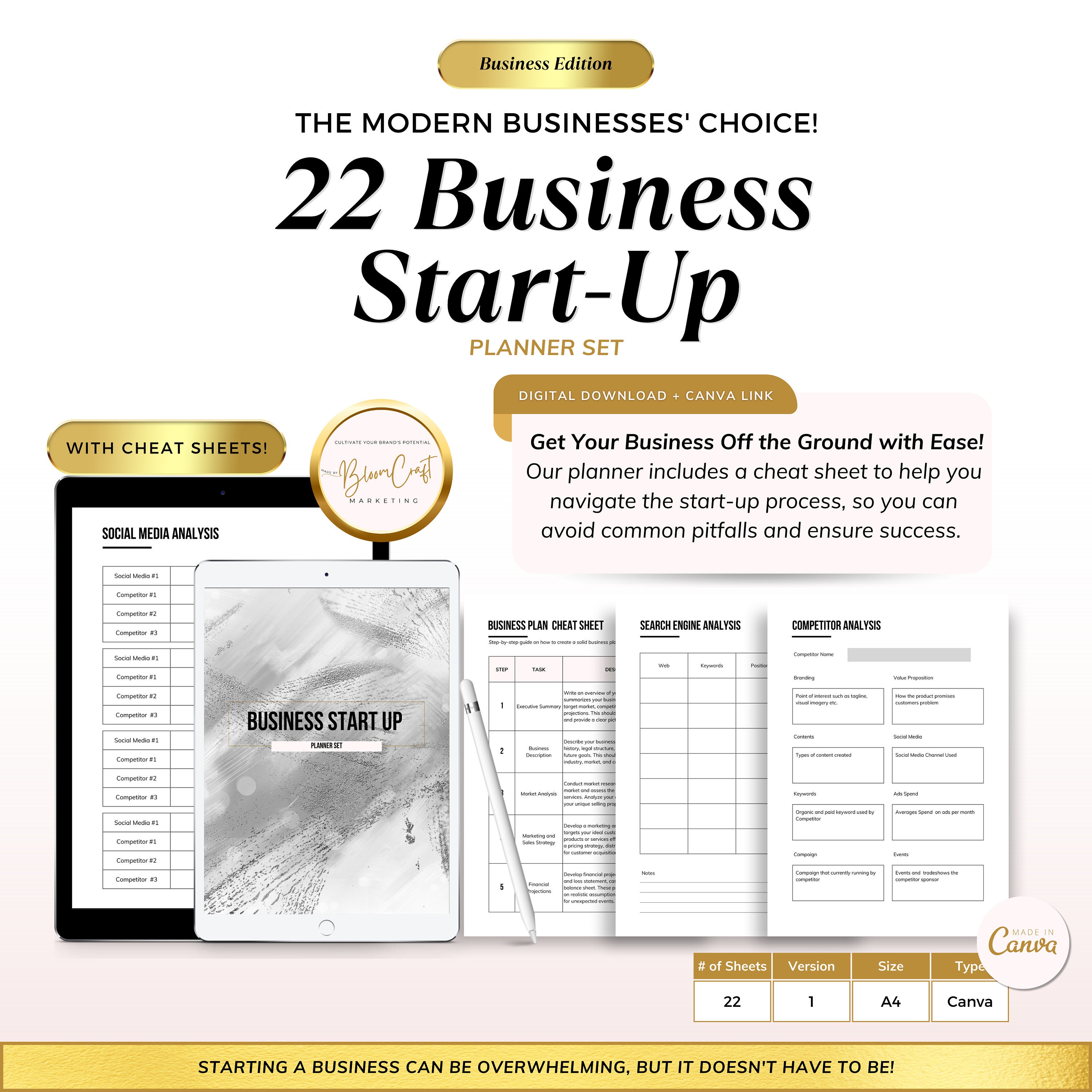 22-page Start up Guide and Business Planner - Valuable Cheat Sheets ...