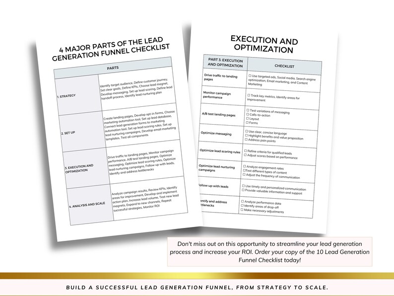 10 Lead Generation Funnel Checklist: Strategy to Scale - Editable ...