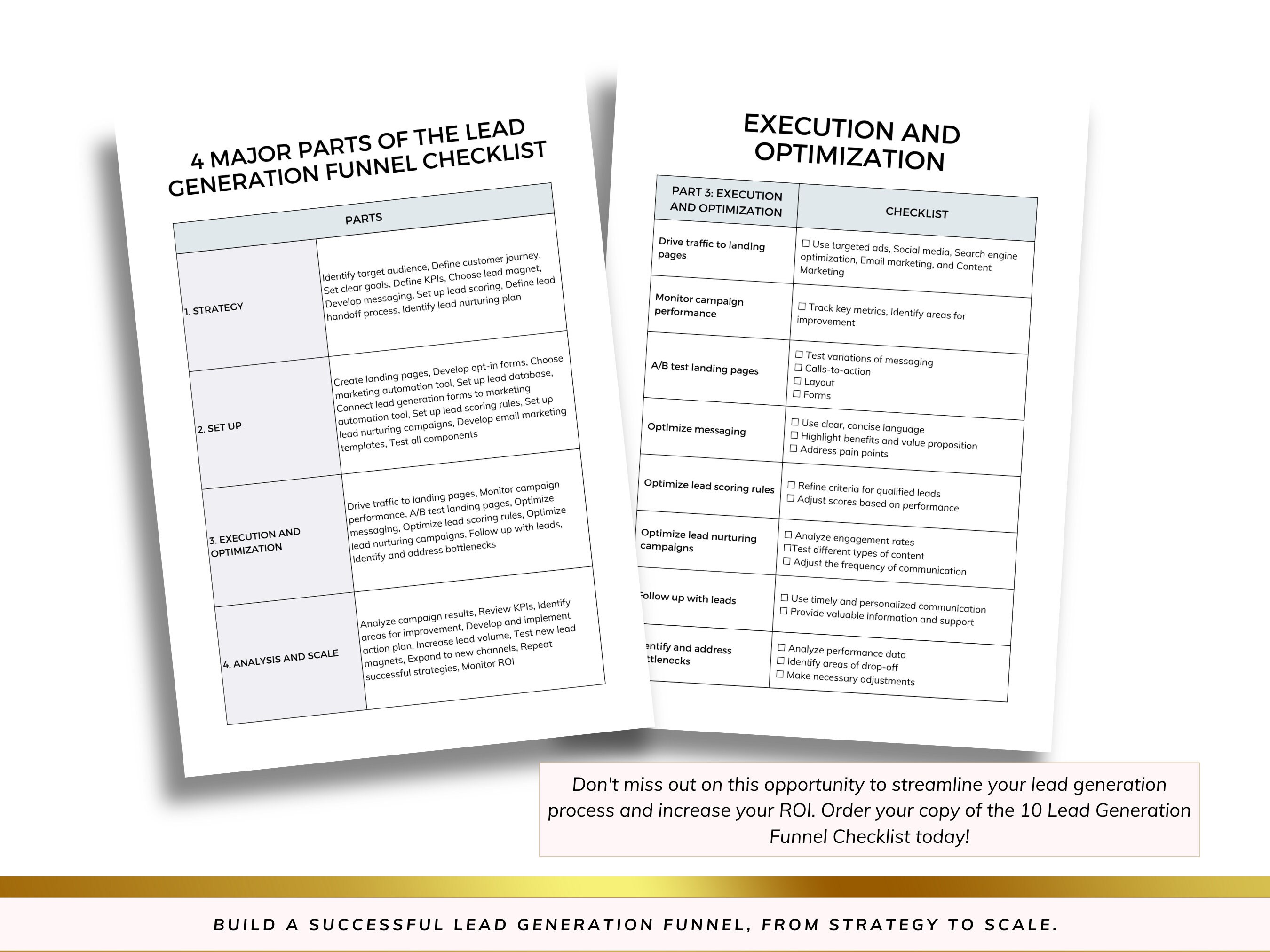 10 Lead Generation Funnel Checklist: Strategy to Scale - Editable ...