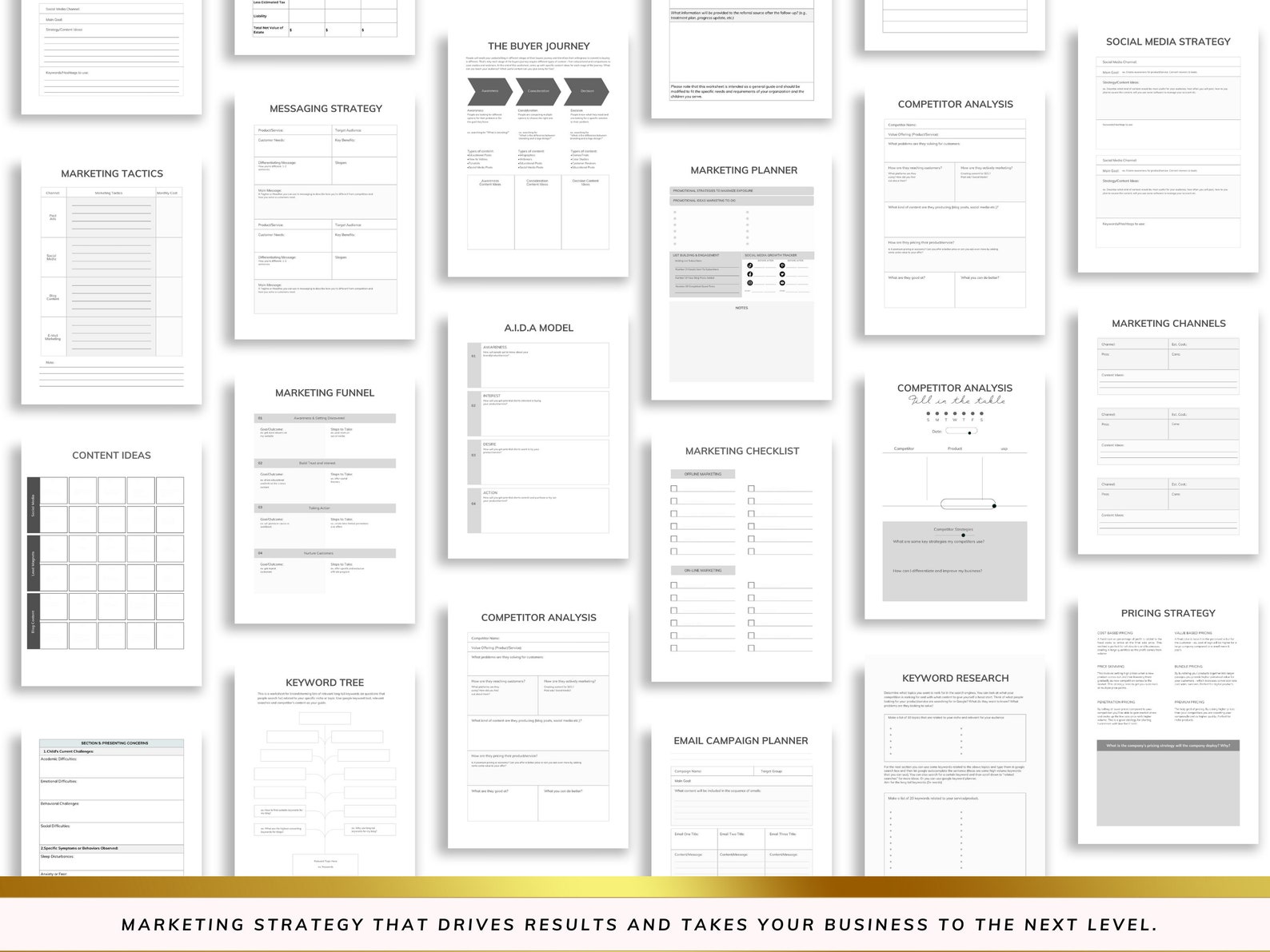 55-page Marketing Strategy Workbook Canva Template - Etsy