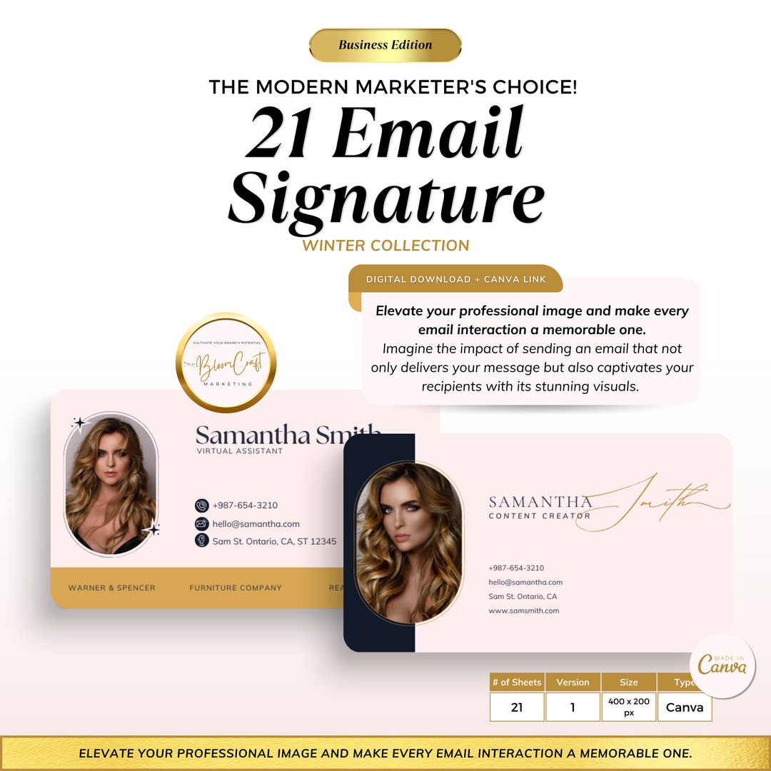 21 Email Signature Template With Logo & Photo - Etsy
