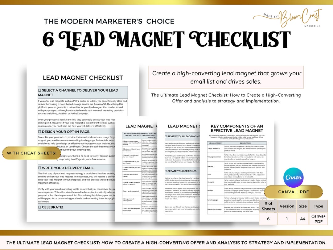 6 Lead Magnet Checklist: How to Create a High-converting Offer - Etsy
