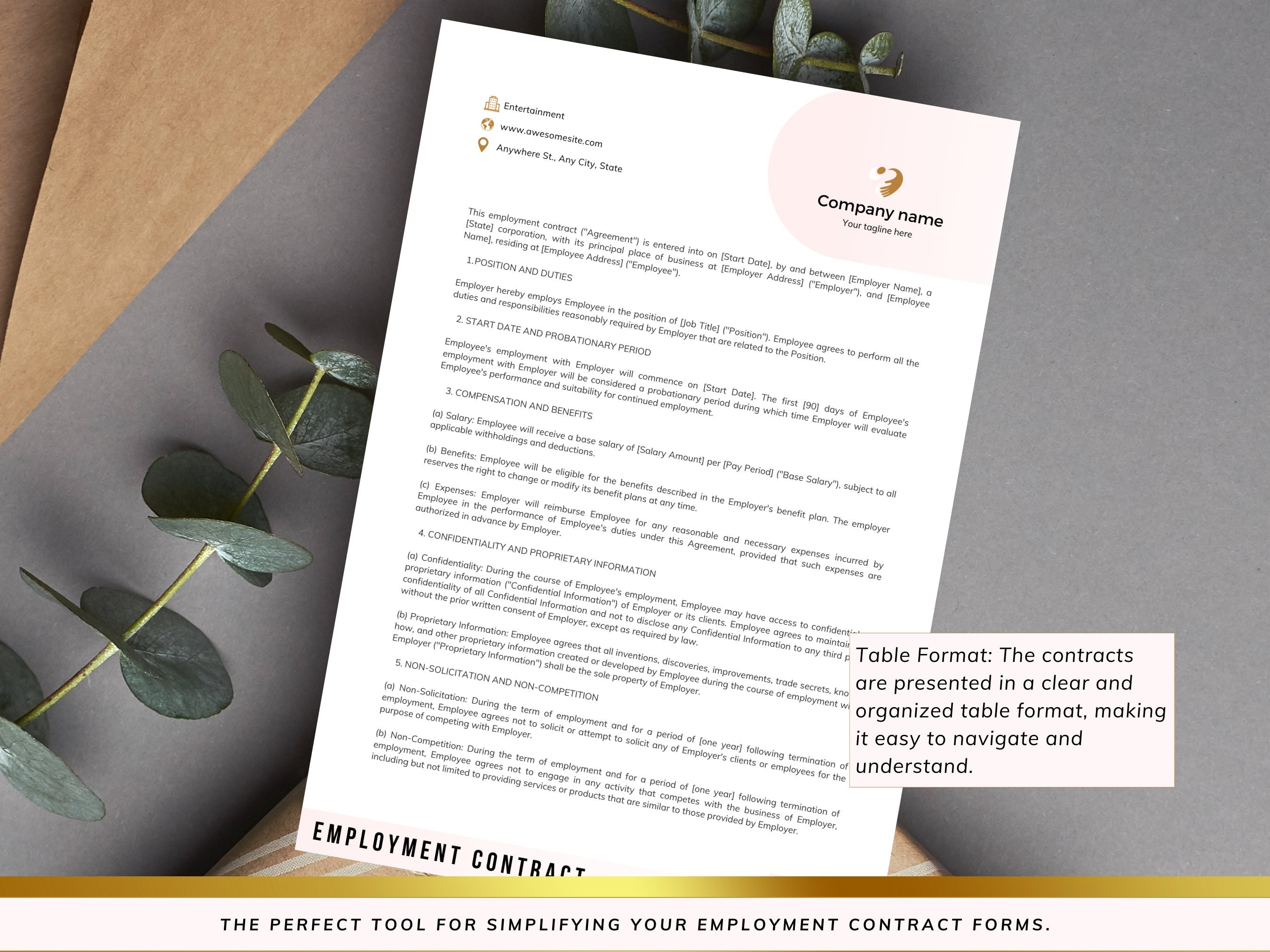 5 Employment Contract Forms Canva Templates for Streamlined Hiring ...